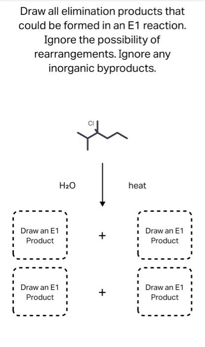 Solved Draw all elimination products that could be formed in | Chegg.com