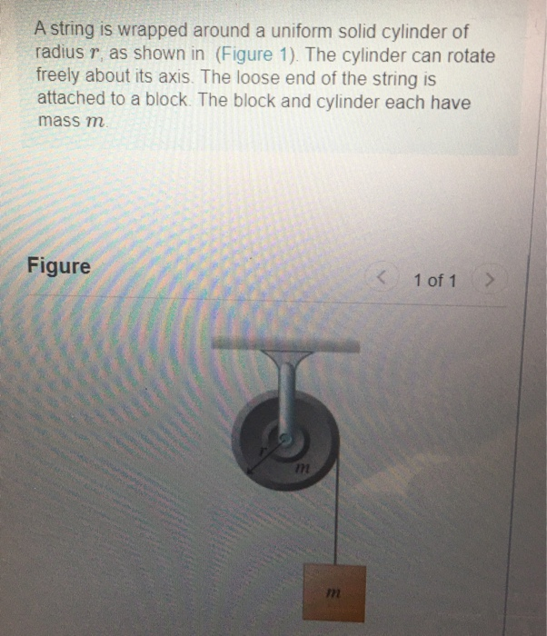 Solved A string is wrapped around a uniform solid cylinder | Chegg.com