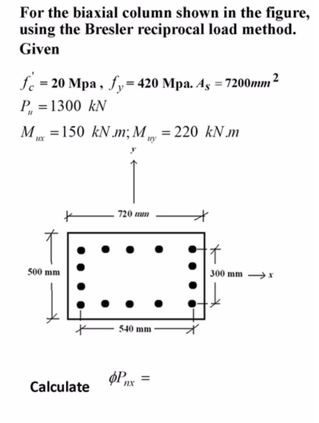 Solved For the biaxial column shown in the figure, using the | Chegg.com