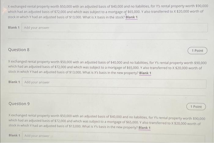 Solved X exchanged rental property worth $50,000 with an | Chegg.com