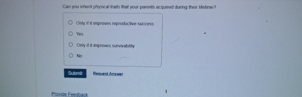 Solved Can you inherit physical traits that your parents | Chegg.com