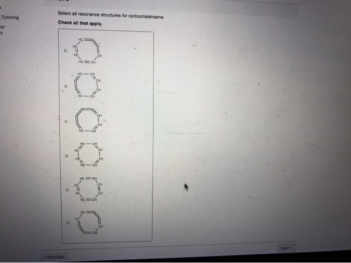 Solved - Part A toring Select all resonance structures for | Chegg.com