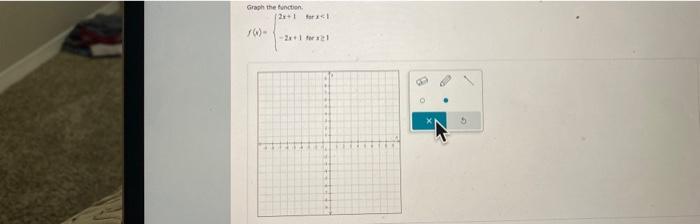 Solved Graph the Ainctish. f(x)={2x+1−2x+1 fir x