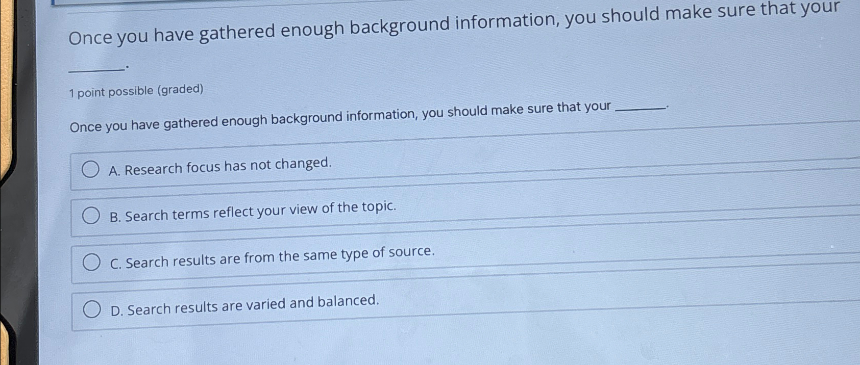 Solved Once you have gathered enough background information, | Chegg.com