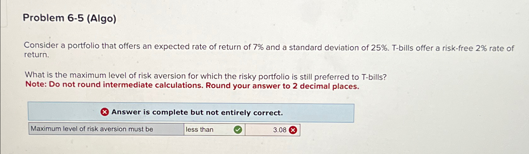 Solved Problem 6-5 (Algo)Consider a portfolio that offers an | Chegg.com