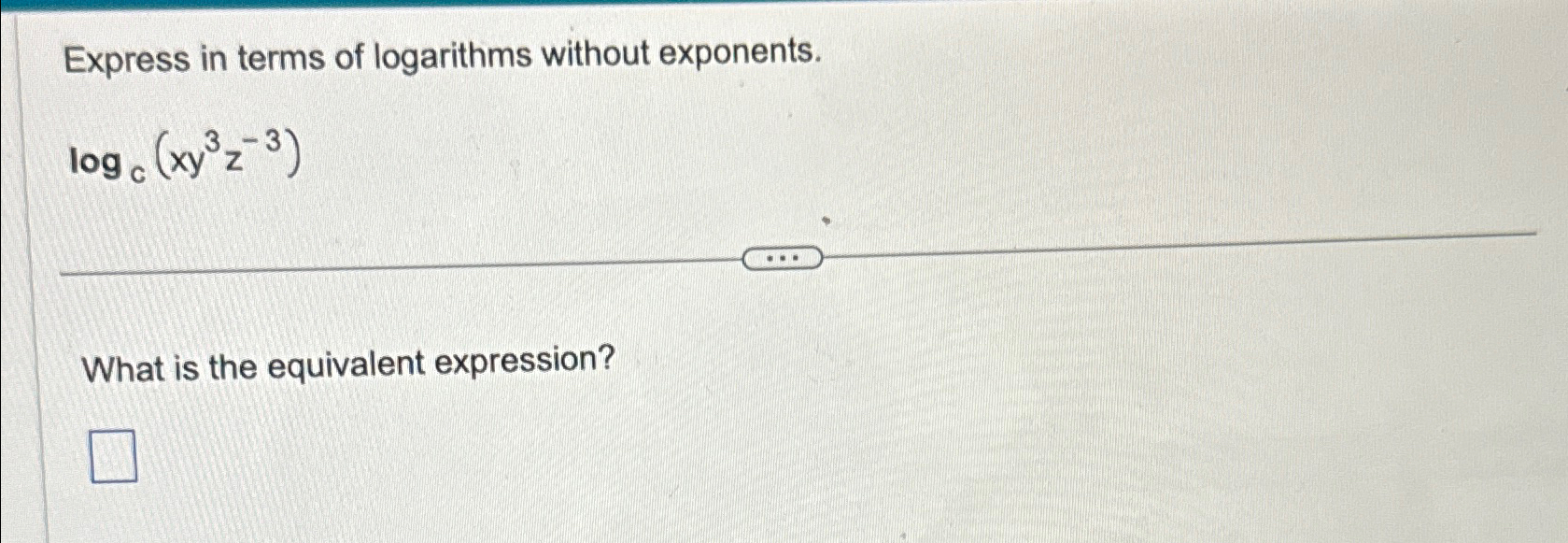 Solved Express in terms of logarithms without | Chegg.com