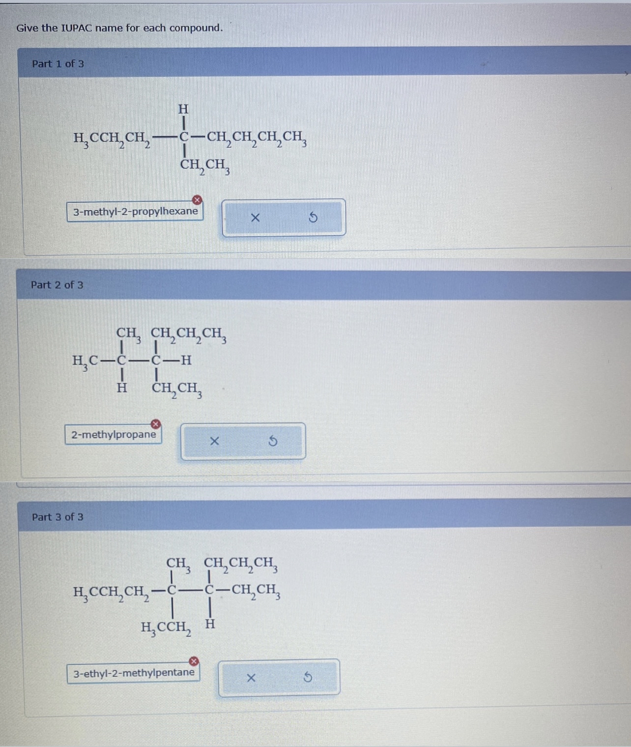 Solved Give the IUPAC name for each compound.Part 1 ﻿of | Chegg.com
