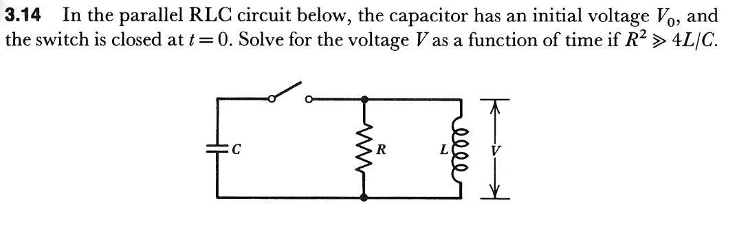 Solved 3.14 In ﻿the parallel RLC ﻿circuit below, the | Chegg.com
