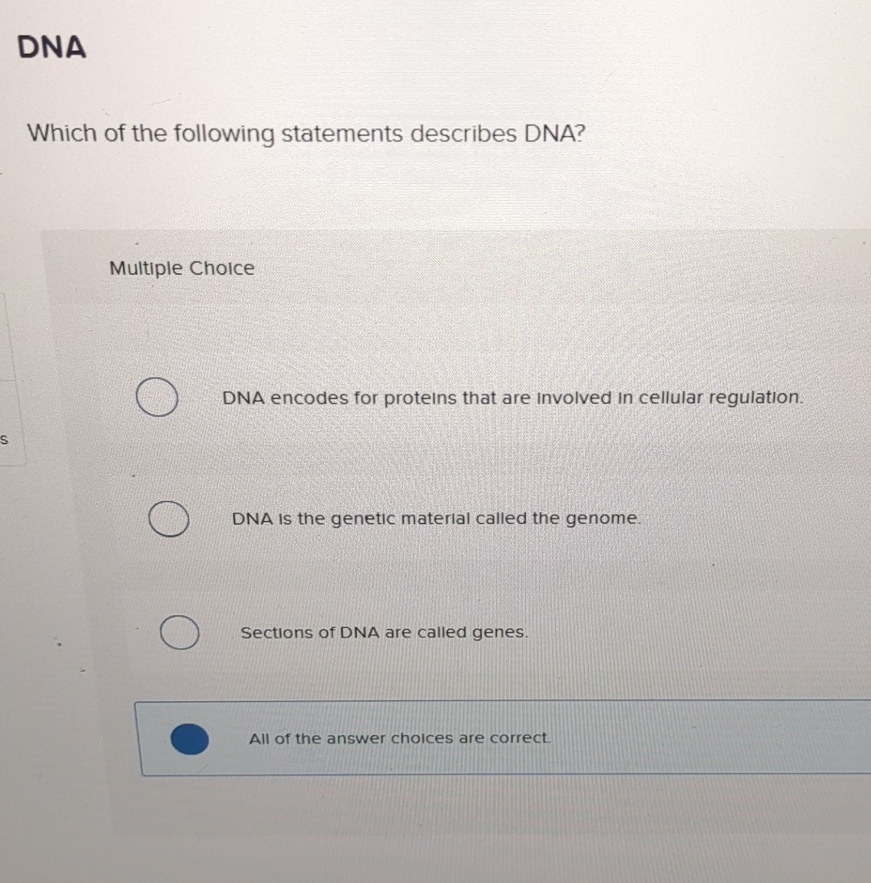 DNAWhich of the following statements describes | Chegg.com