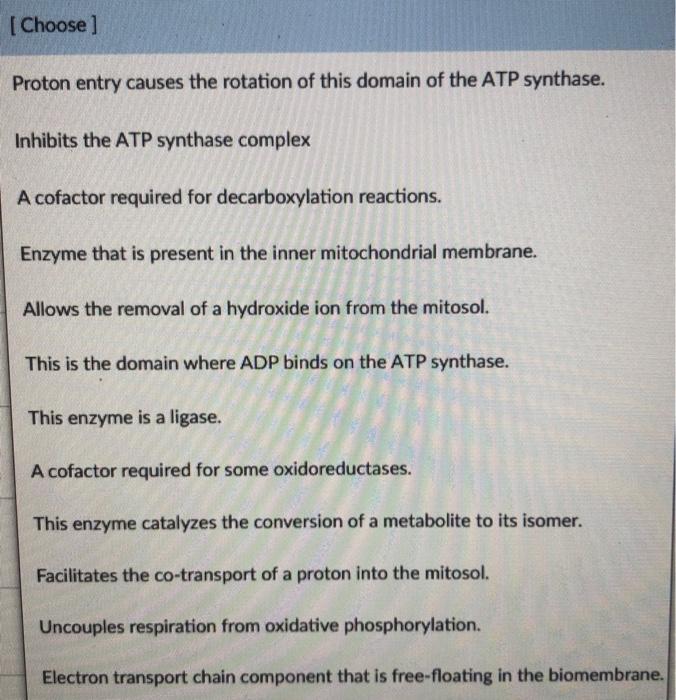 Solved 2. Match the following biomolecules or complexes with | Chegg.com