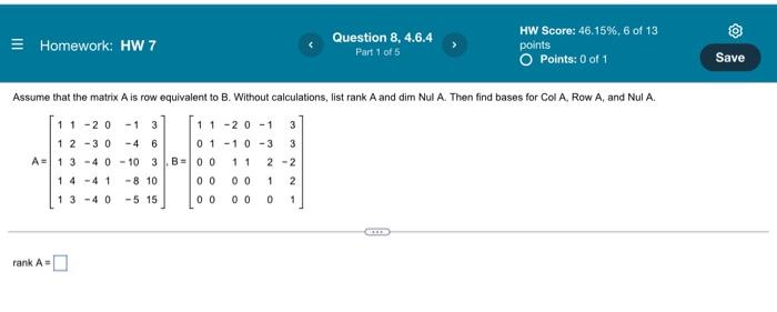 Solved Homework Hw 7 Question 7 4 6 1 Part 1 Of 5 Hw