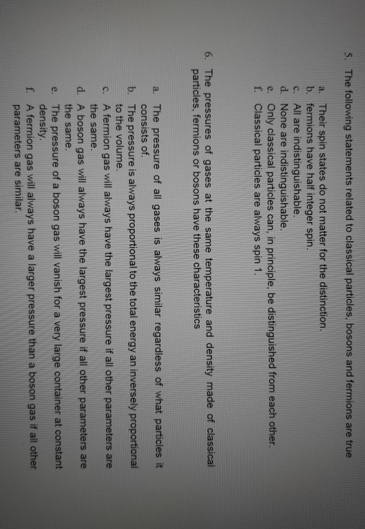 Solved 5. The following statements related to classical | Chegg.com