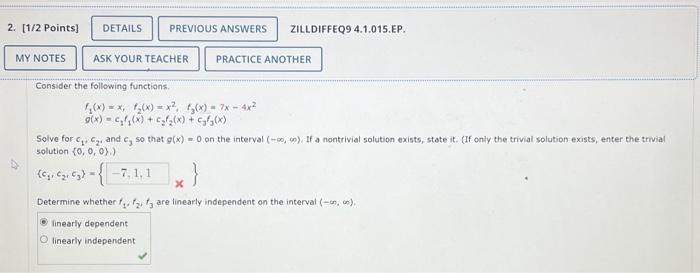Solved Consider the following functions. | Chegg.com