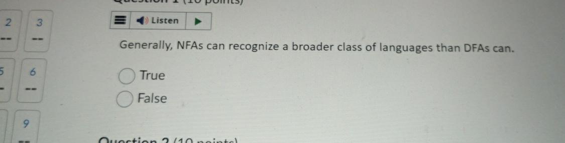 Solved 2ListenGenerally, NFAs can recognize a broader class | Chegg.com