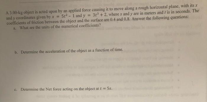 Solved A 3.00−kg object is acted upon by an applied force | Chegg.com
