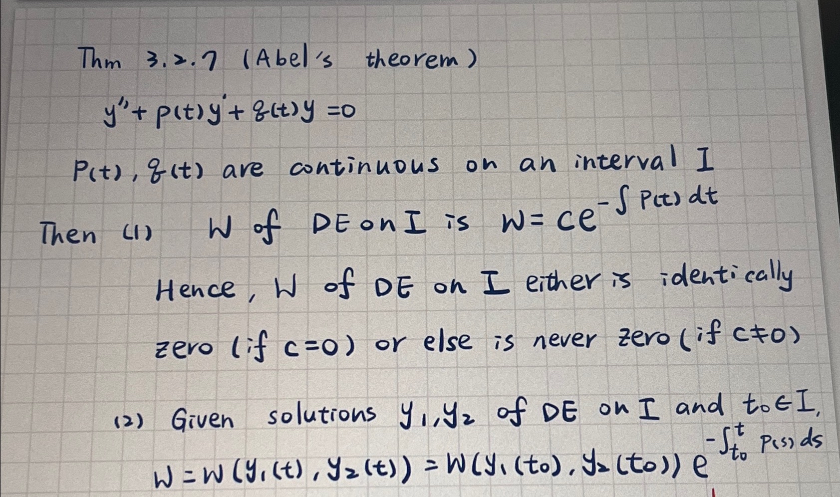 Solved Proof Thm 3.2.7 (Abel's | Chegg.com