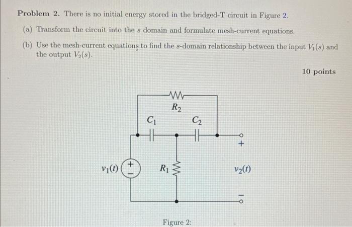 Solved Problem 2. There is no initial energy stored in the | Chegg.com