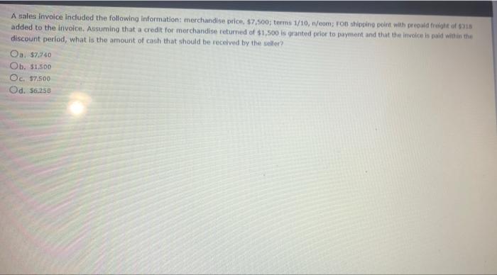 Solved A sales invoice included the following information: | Chegg.com