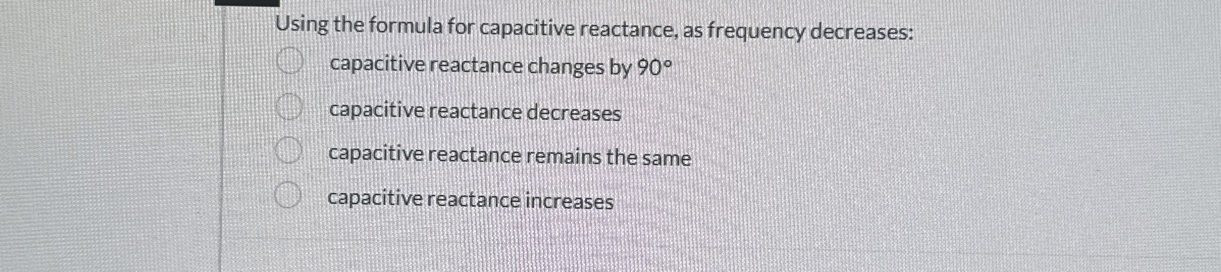 Solved Using The Formula For Capacitive Reactance As