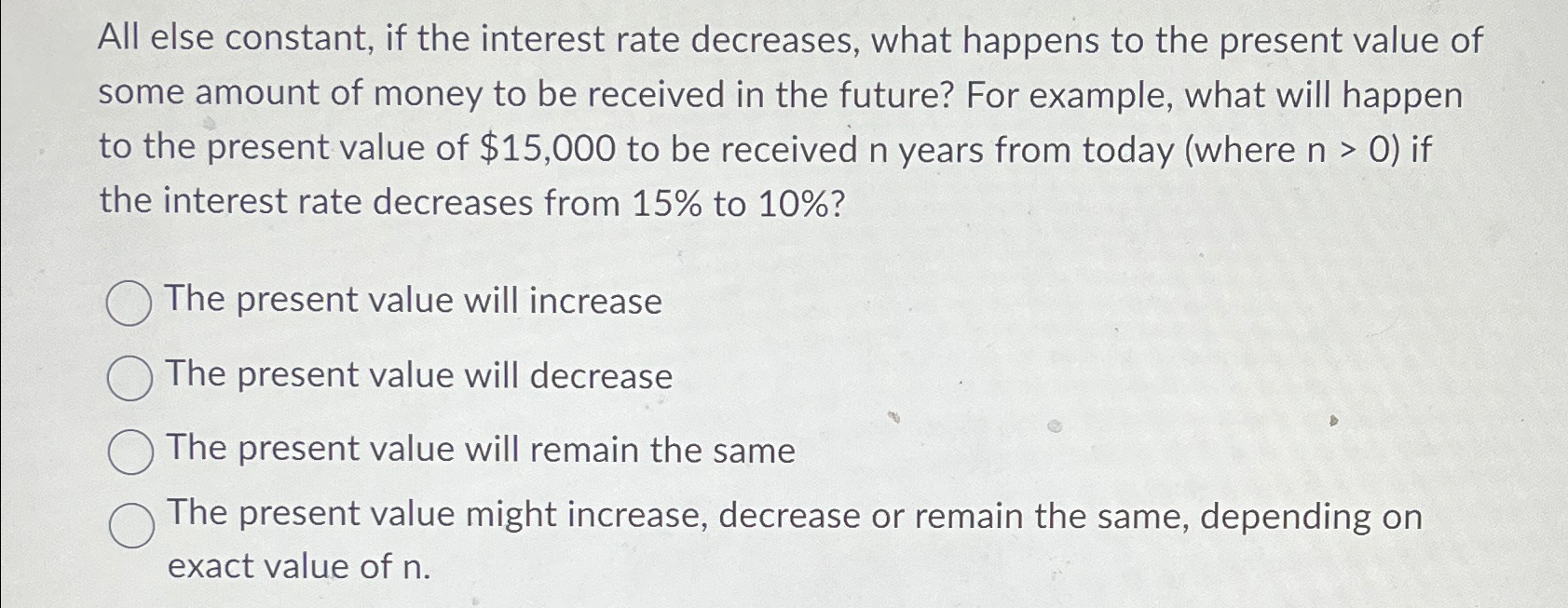All else constant, if the interest rate decreases, | Chegg.com