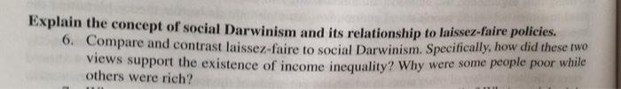Solved Explain the concept of social Darwinism and its | Chegg.com