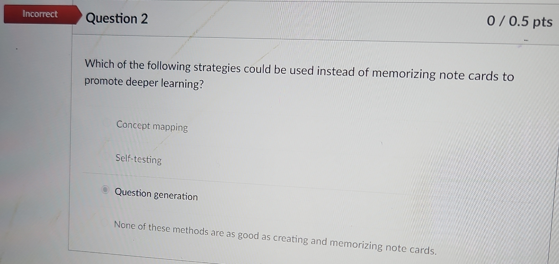 Solved IncorrectQuestion 200.5 ﻿ptsWhich of the following | Chegg.com