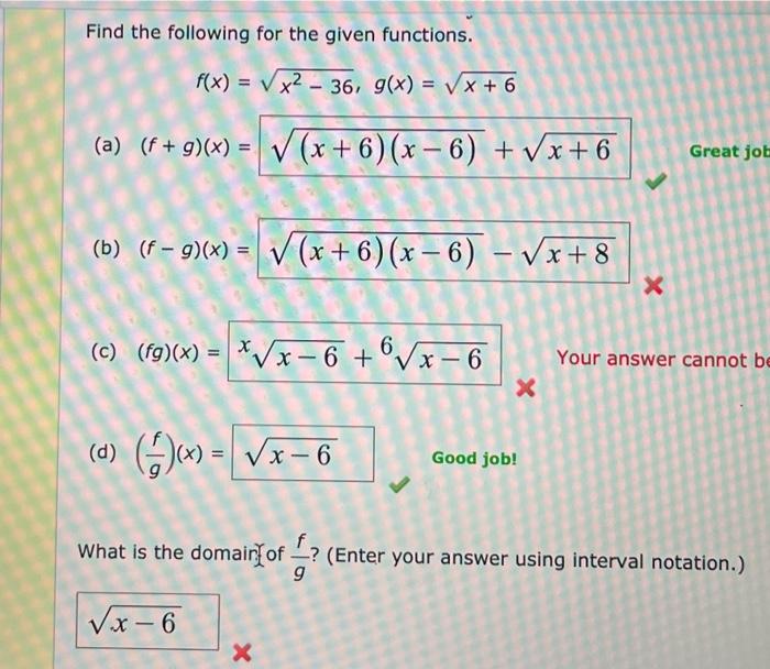 Solved Find the following for the given functions. f(x) = | Chegg.com