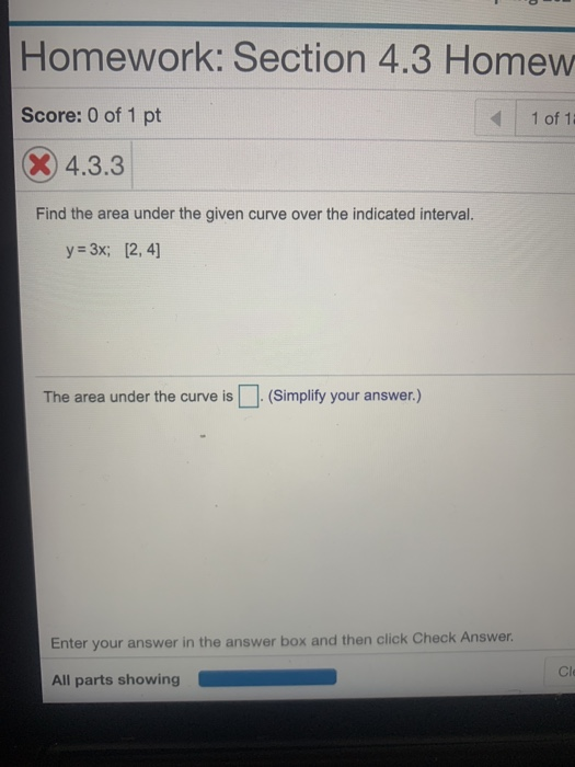 Solved Homework Section 4 3 Homew Score 0 Of 1 Pt 1 Of 1 X