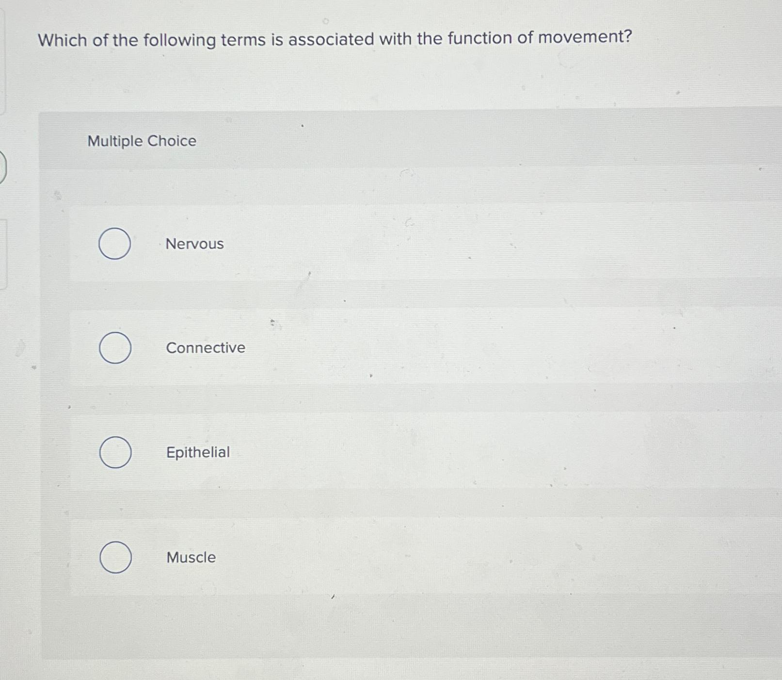 Solved Which of the following terms is associated with the | Chegg.com