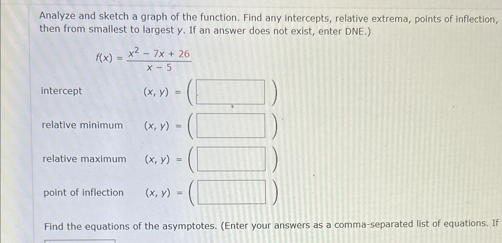 Solved Analyze and sketch a graph of the function. Find any | Chegg.com