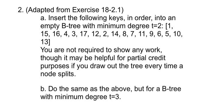 Solved 2. (Adapted from Exercise 18-2.1) a. Insert the | Chegg.com