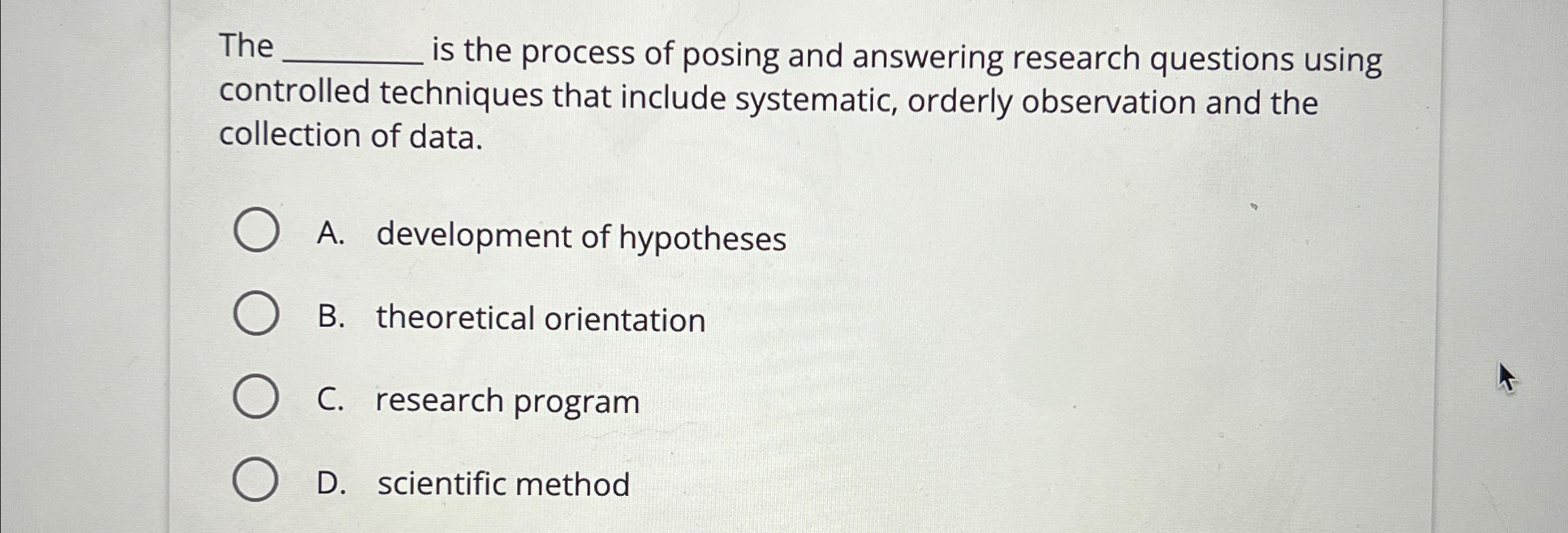 Solved The q, ﻿is the process of posing and answering | Chegg.com