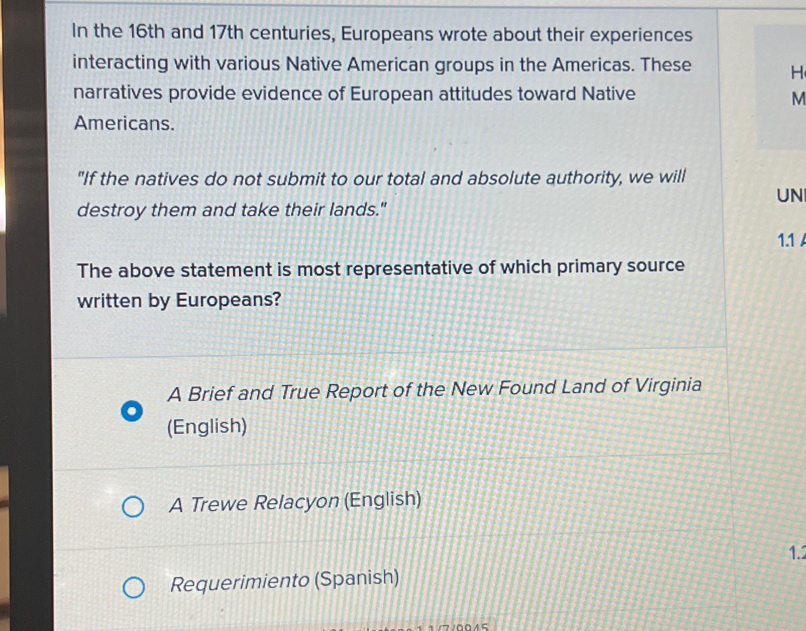 Solved In the 16th and 17th centuries, Europeans wrote about | Chegg.com