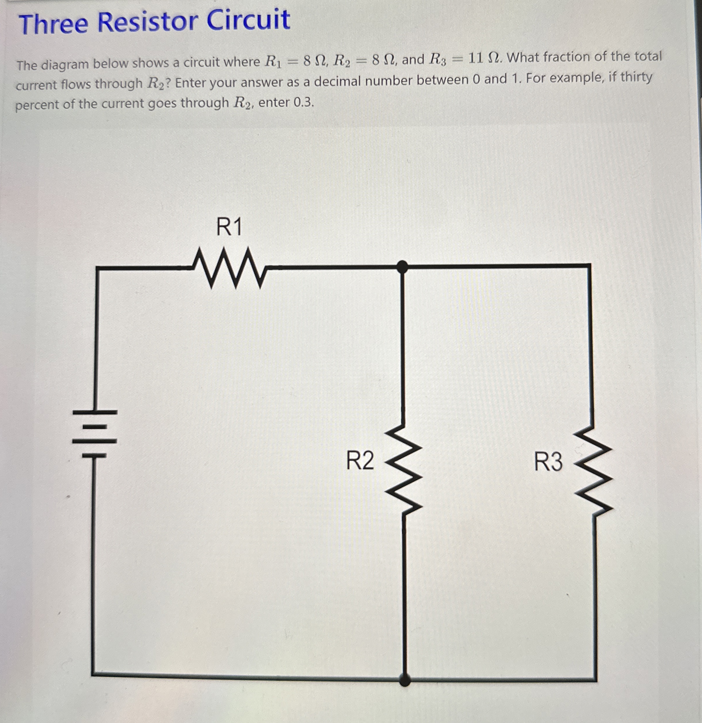 Solved Three Resistor CircuitThe diagram below shows a | Chegg.com