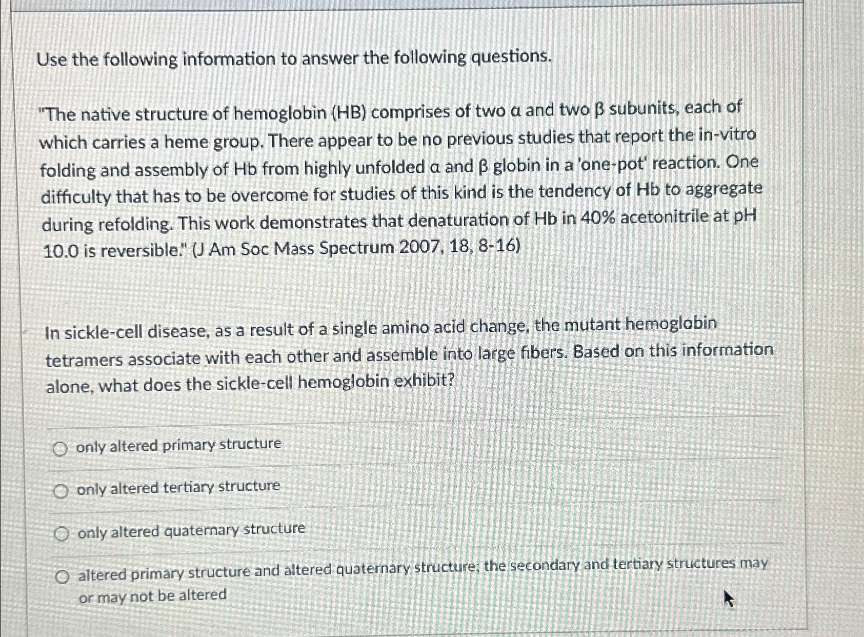 Solved Use the following information to answer the following | Chegg.com
