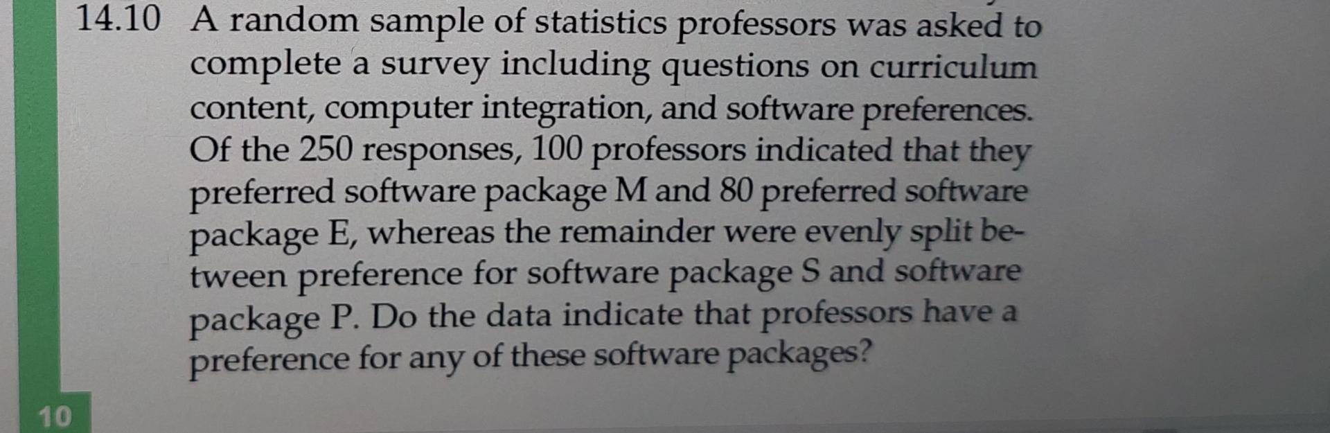 Solved 14.10 ﻿A random sample of statistics professors was | Chegg.com