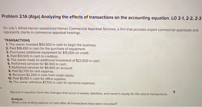 Solved Problem 2.1A (Algo) Analyzing the effects of | Chegg.com