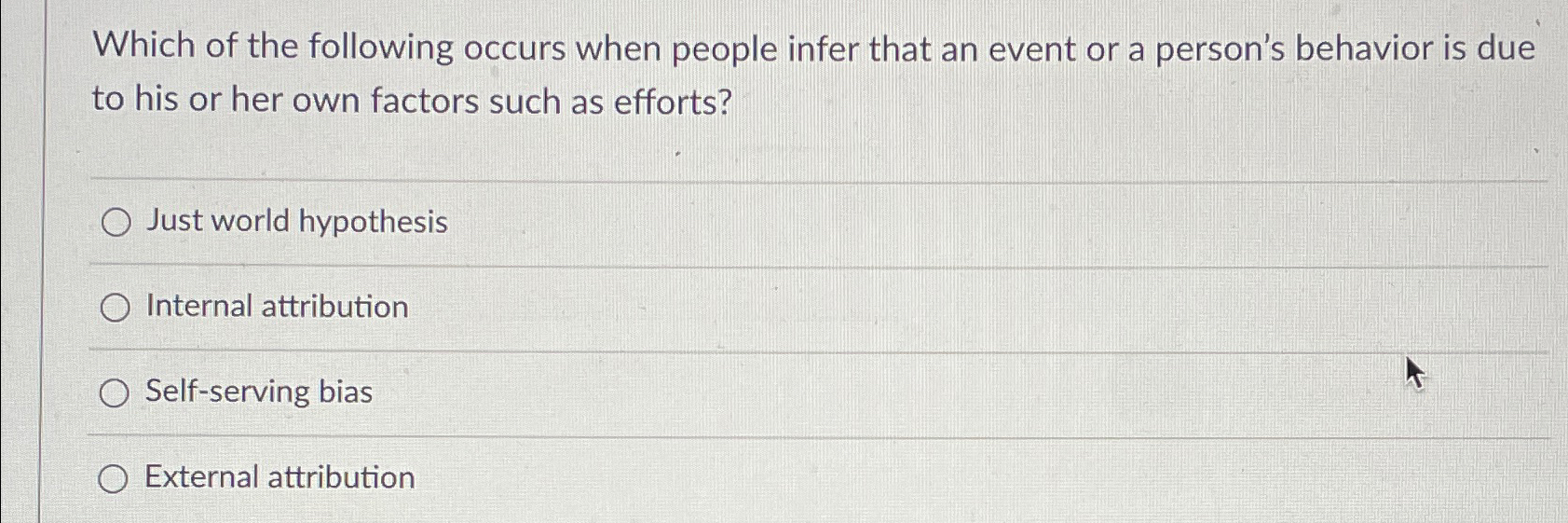 Solved Which of the following occurs when people infer that | Chegg.com