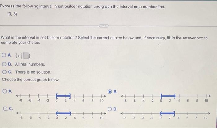 Solved Express the following interval in set-builder | Chegg.com