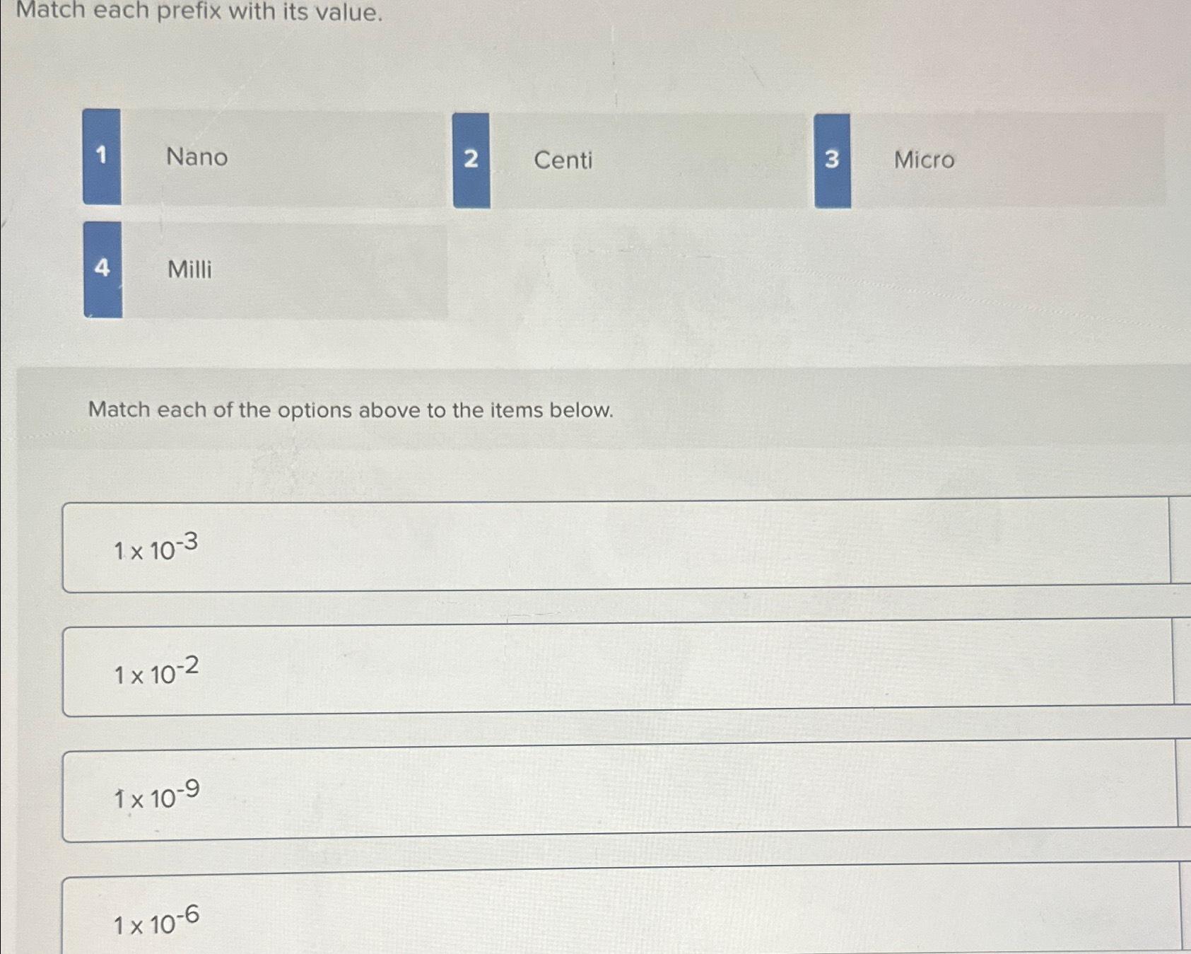 Solved Match each prefix with its | Chegg.com