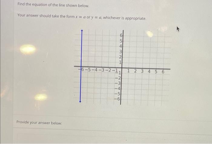 Solved Find the equation of the line shown below. Your | Chegg.com