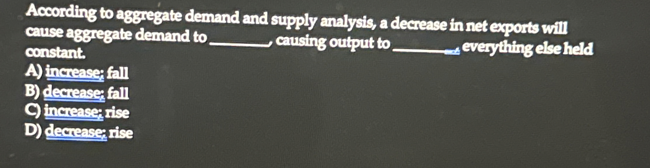Solved According to aggregate demand and supply analysis, a | Chegg.com