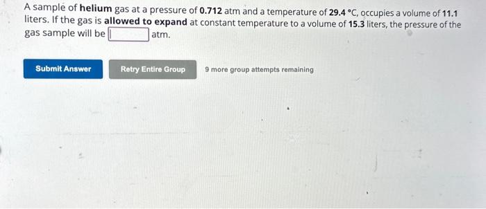 Solved A sample of methane gas at a pressure of 1.15atm and | Chegg.com