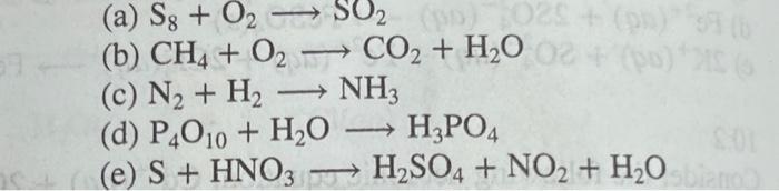 Solved Balance these chemical equations (a) S8 + O₂ --> SO₂ | Chegg.com