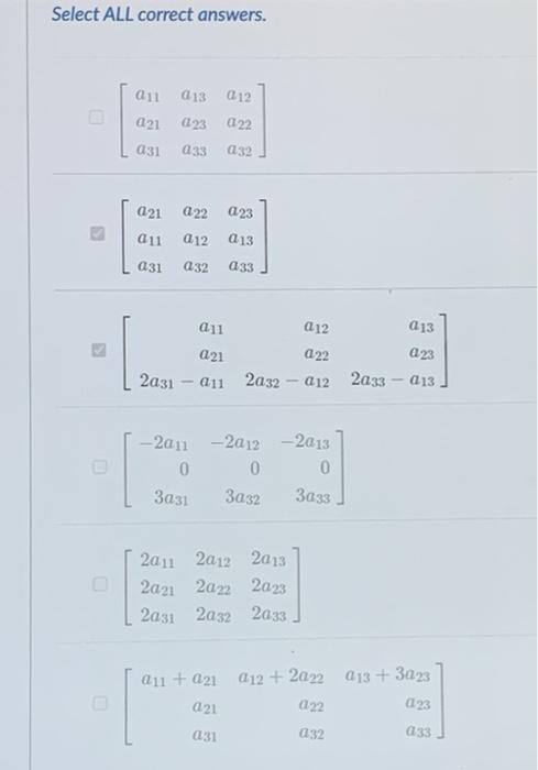 Solved Given a 3x3 matrix: 011 a12 013 021 022 023 a31 a32 | Chegg.com