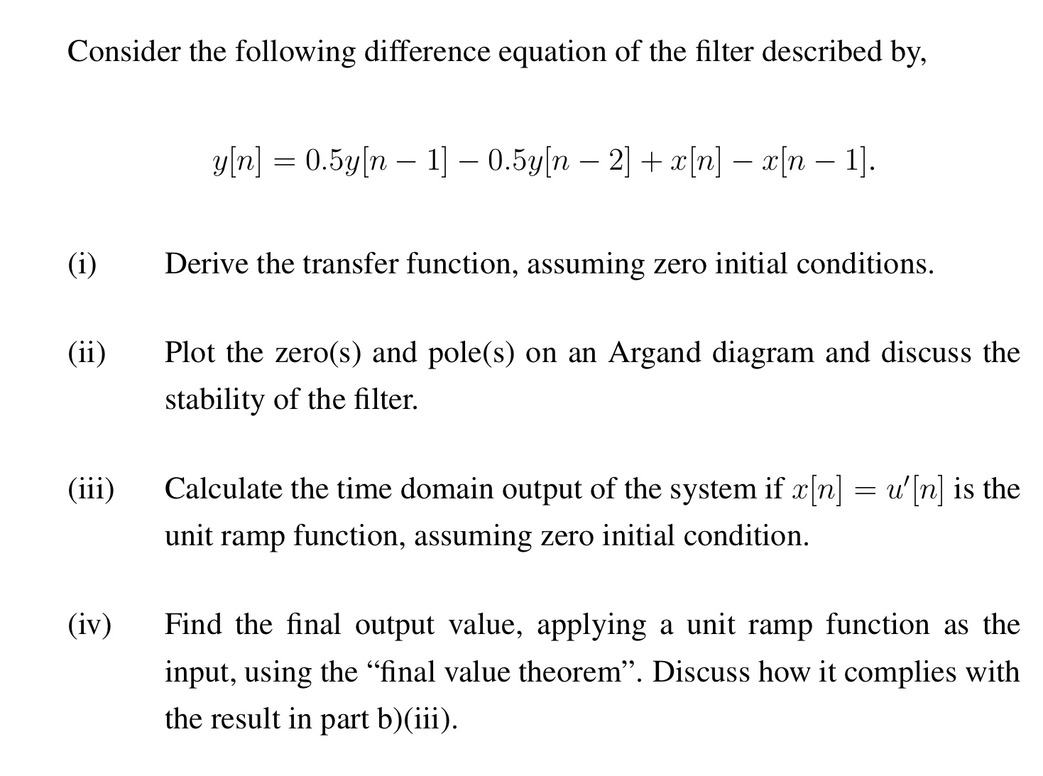 Solved Consider the following difference equation of the | Chegg.com