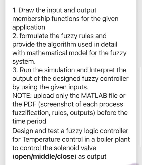 Solved 1. Draw the input and output membership functions for | Chegg.com