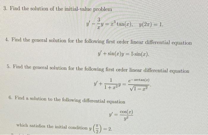 Solved 3 Find The Solution Of The Initial Value Problem