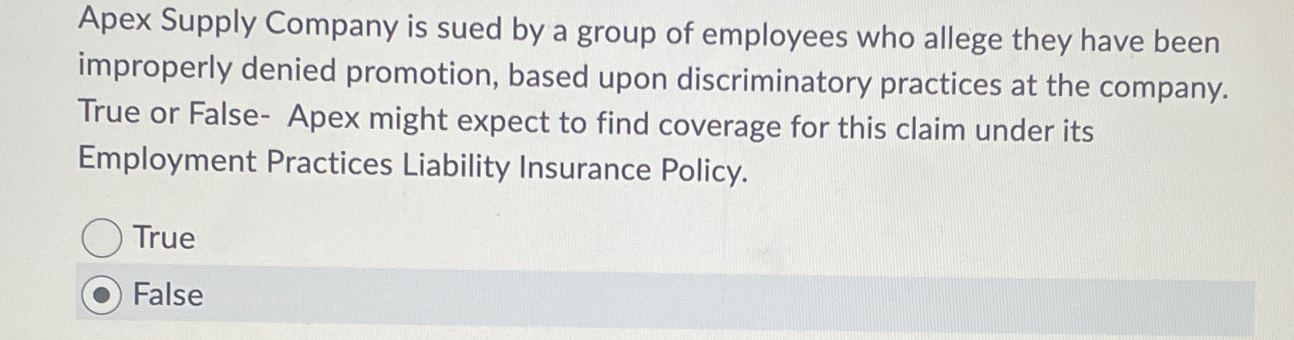 Solved Apex Supply Company is sued by a group of employees | Chegg.com