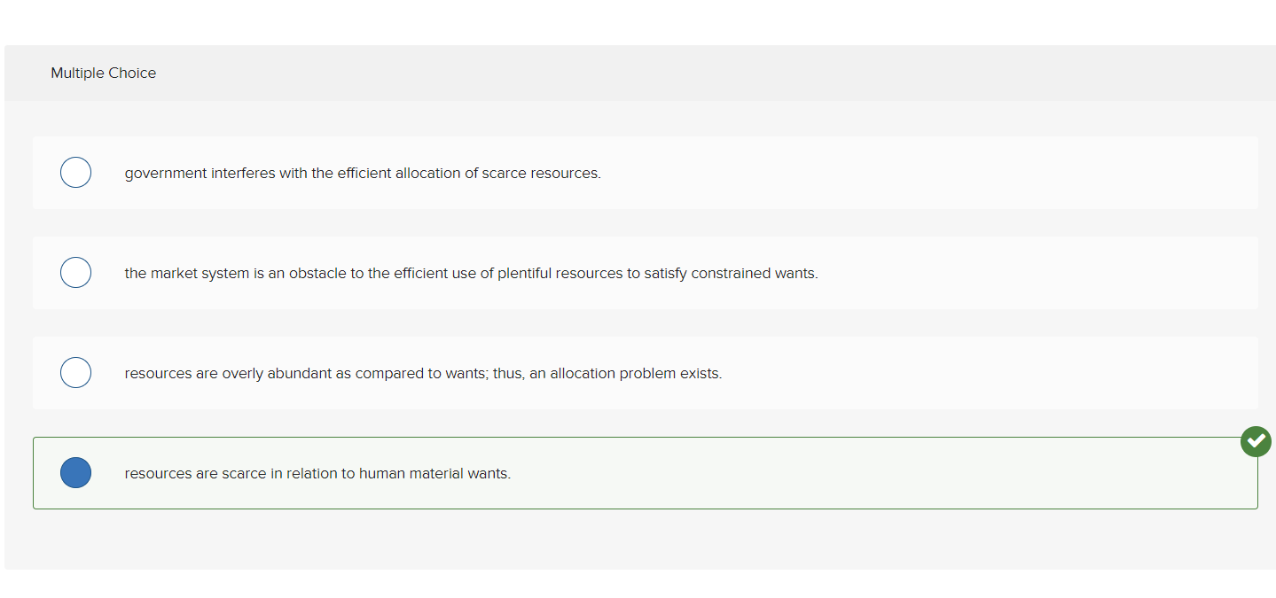 Solved Multiple Choicegovernment interferes with the | Chegg.com